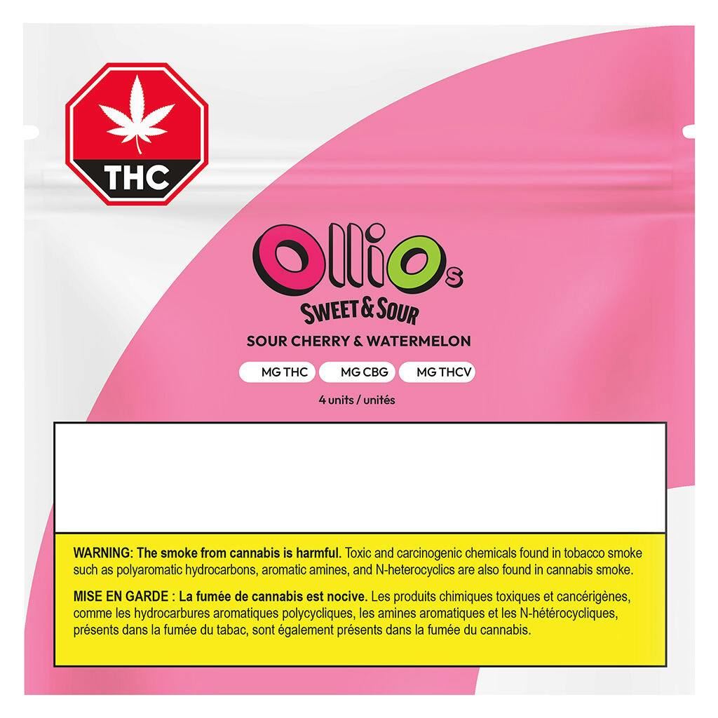 Olli O's Sour Cherry & Watermelon THC/CBG/THCV Soft Chews